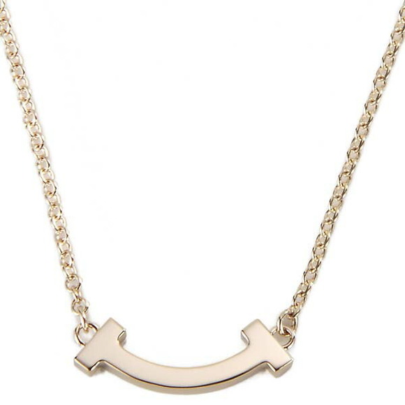 Tiffany & Co. | Jewelry | Tiffany Smile Pendant Necklace 8k Rose Gold ...